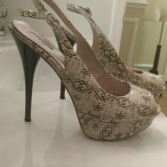 Charlotte Russe | Shoes | Last Chancesnake Python Print Sling Back Platforms | Poshmark